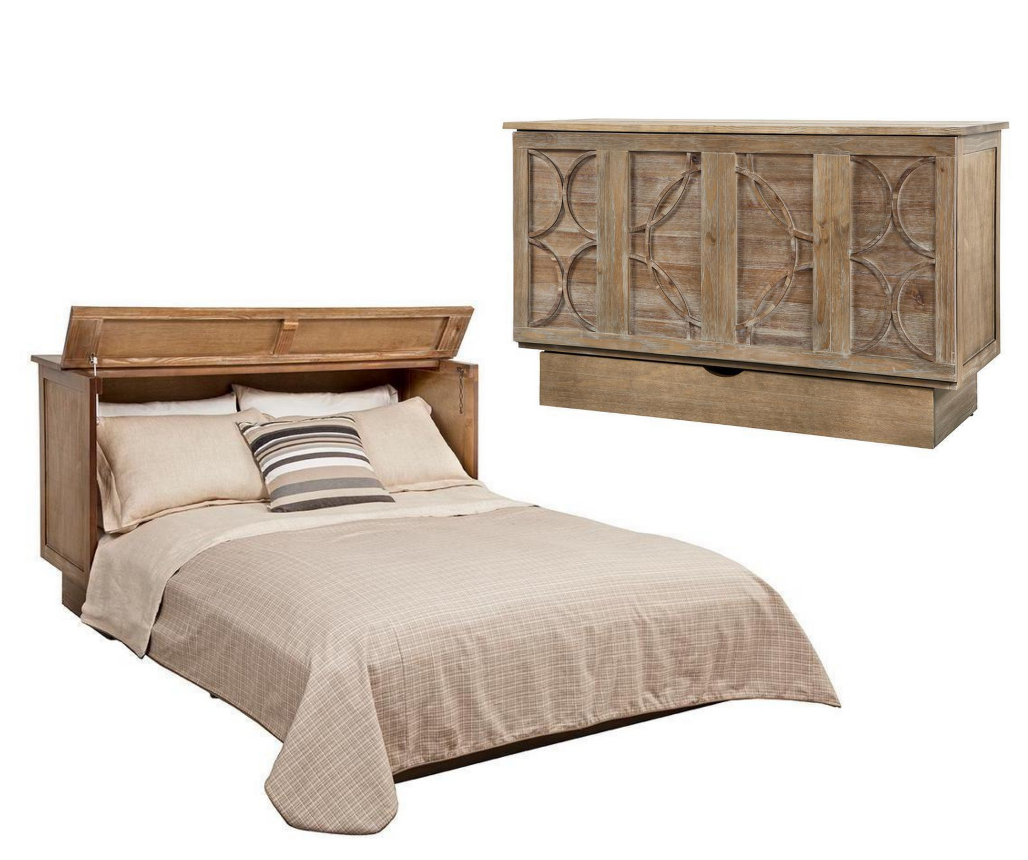 Arason Creden-ZzZ Brussels Ash Queen Murphy Cabinet Bed – Futons 4 Less