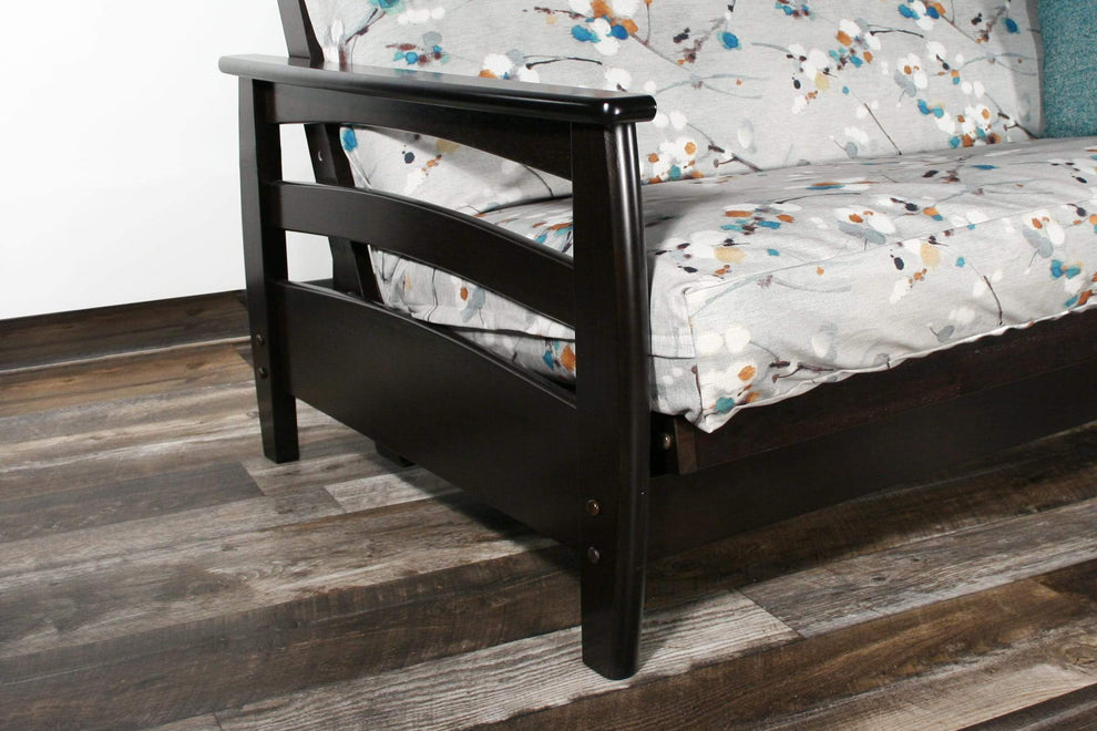 Galena Black Walnut Queen Wall Hugger Futon Frame from Strata Furnitur ...